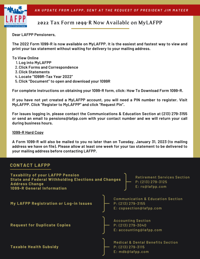 From LAFPP: 2022 Form 1099-R Now Available Online at MyLAFPP – LARFPA