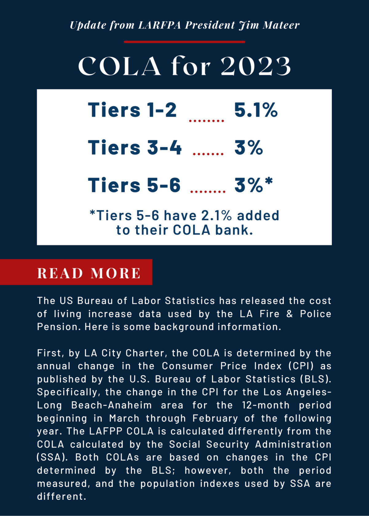 2023 COLA Update – LARFPA
