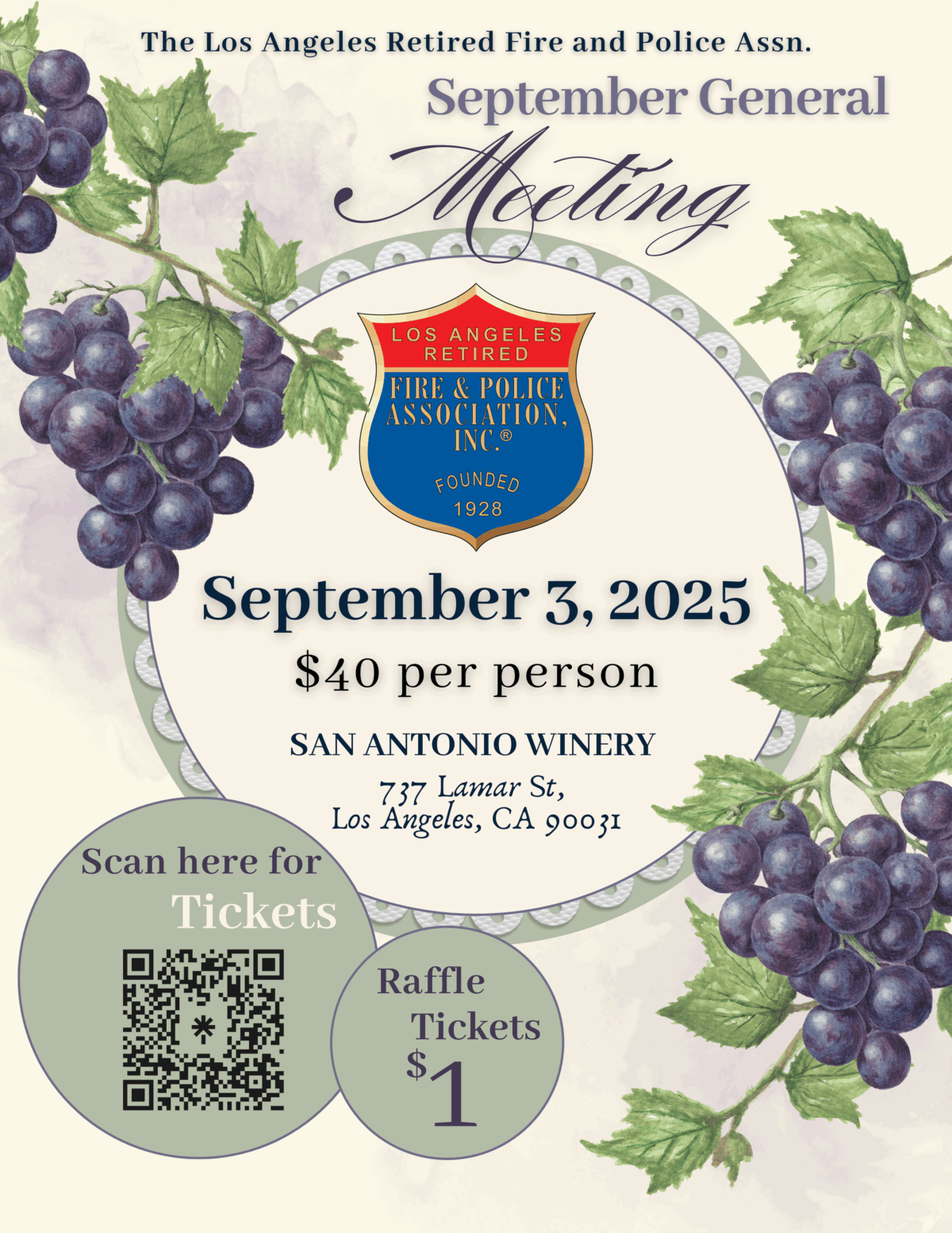 SEPTEMBER GENERAL MEETING – LARFPA